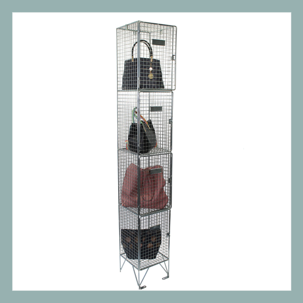 Economy 4 Door Wire Mesh Lockers | 4 Door Mesh Lockers