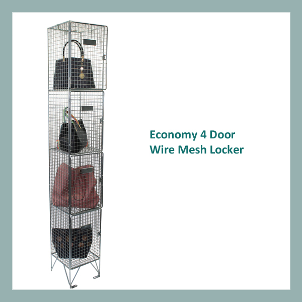 Economy 4 Door Wire Mesh Lockers | 4 Door Mesh Lockers